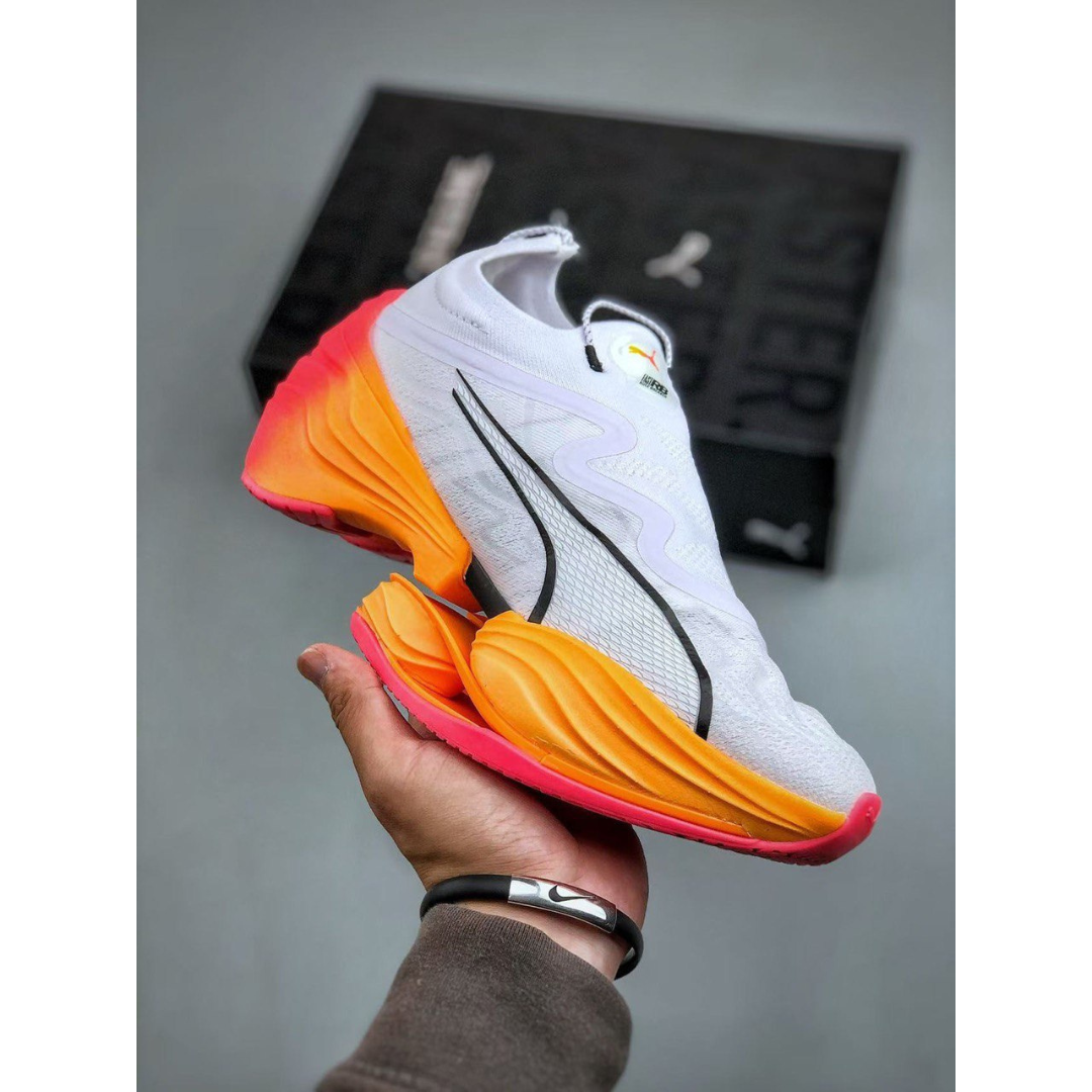 Puma Fast-RB Nitro Elite - Branco com Laranja e Rosa